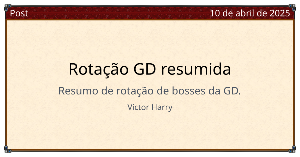 Rotação GD resumida